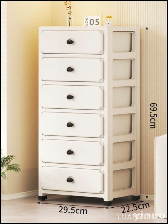 Скандинавский комод GAIYI с шестью ящиками и органайзерами, практичный бестселлер габаритами 69.5 на 29.5 на 22.5 см