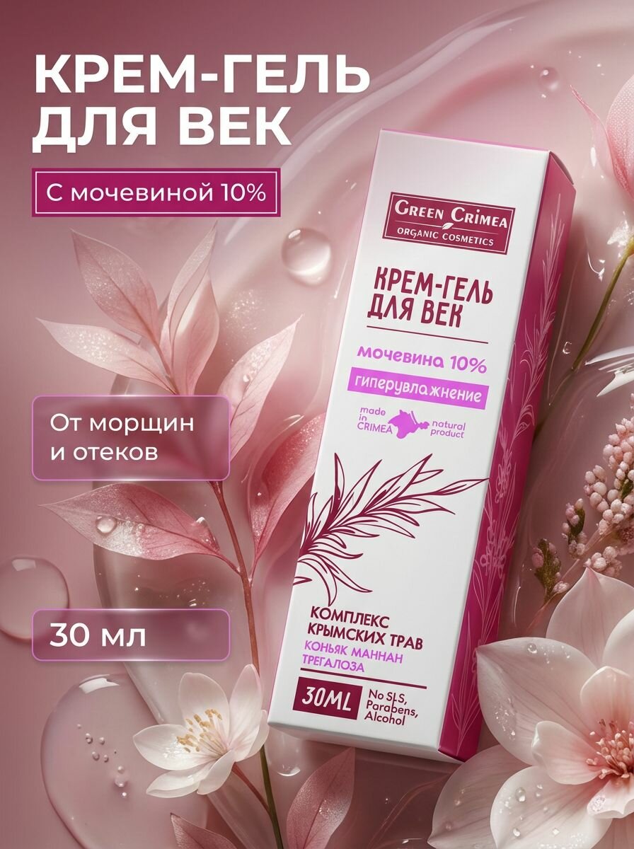 Крем-гель для век с мочевиной 10% Гиперувлажнение интенсивное увлажнение и защита от морщин 30 мл