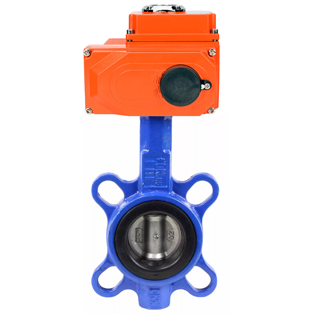 Затвор дисковый поворотный DN.ru WCB-316L-EPDM Ду80 Ру16, корпус - углеродистая сталь WCB, диск - нержавеющая сталь 316L, с электроприводом DN. ru QT2-003-24VDC (опрессовано)