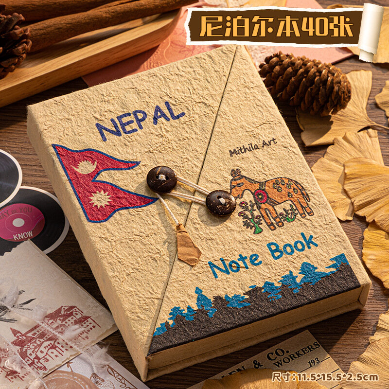 Непальский ручной блокнот, высокая эстетика, растения, DIY ручной блокнот, простой блокнот, журнал, непальский ручной рисунок блокнота
