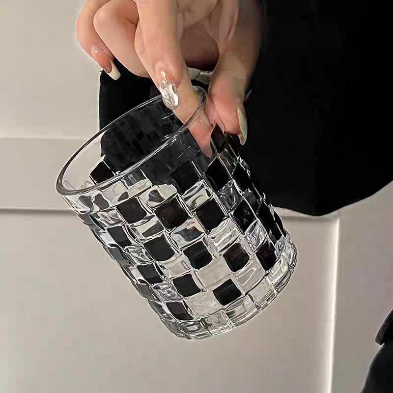 Цветной стеклянный стакан, нерегулярный цветной блок, стакан для воды, стакан для холодных напитков, стакан для сока, летний домашний радужный стакан для питья