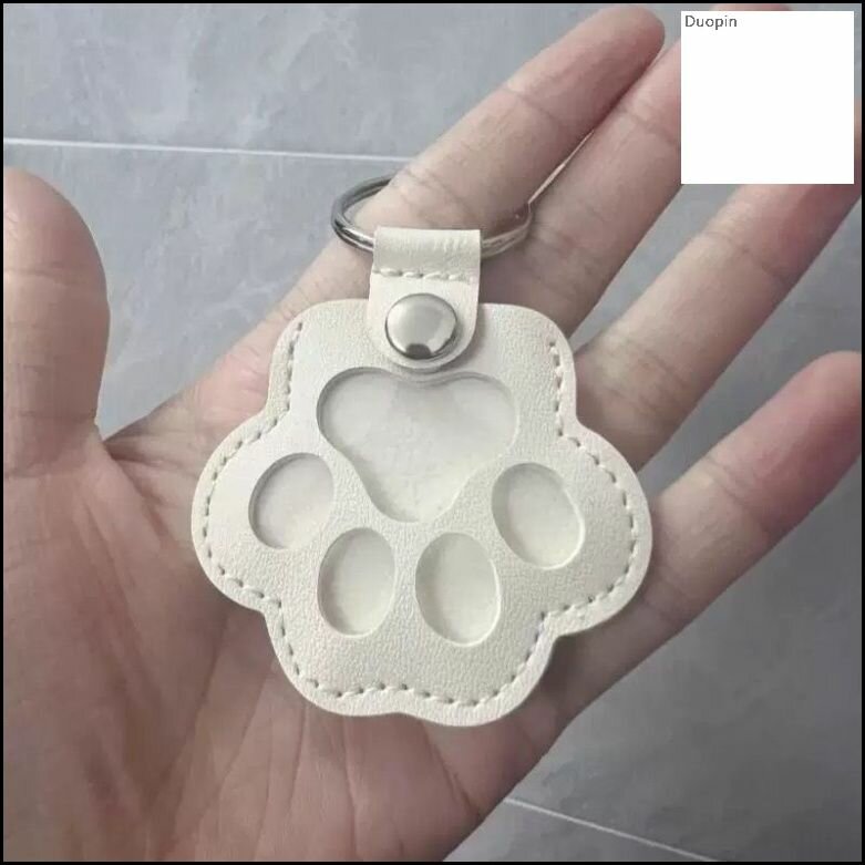 Стильный брелокключница в виде следа лапы из эксклюзивной PUкожи, практичный подарок для владельцев кошек и собак, желтый