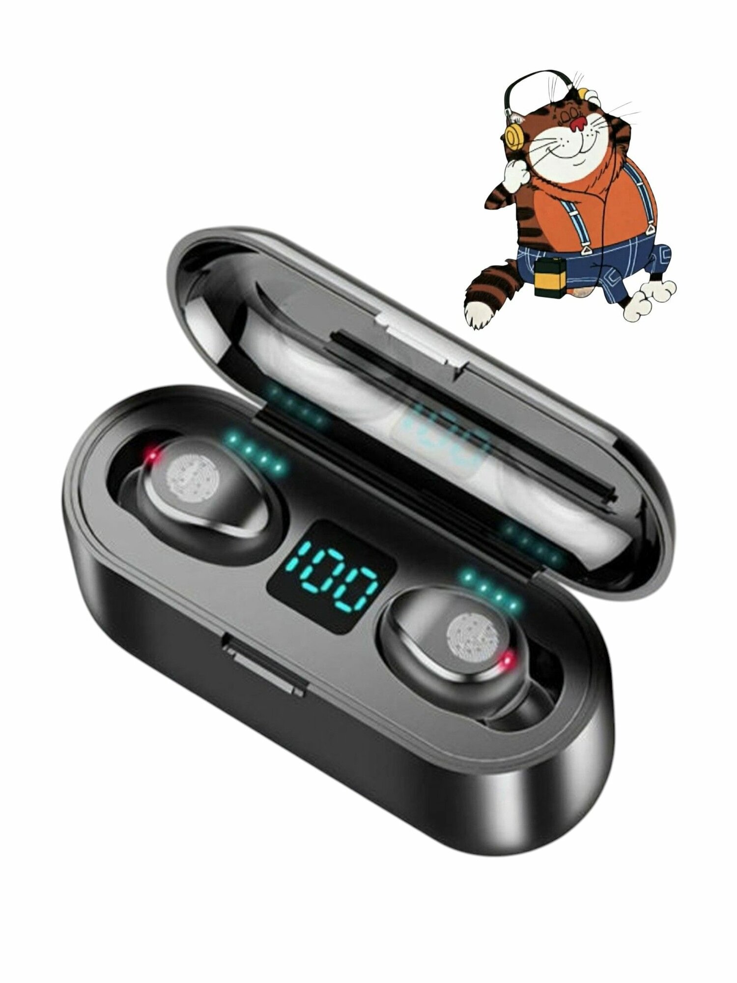 Беспроводные Bluetooth наушники F9 с Power Bank c активным шумоподавлением