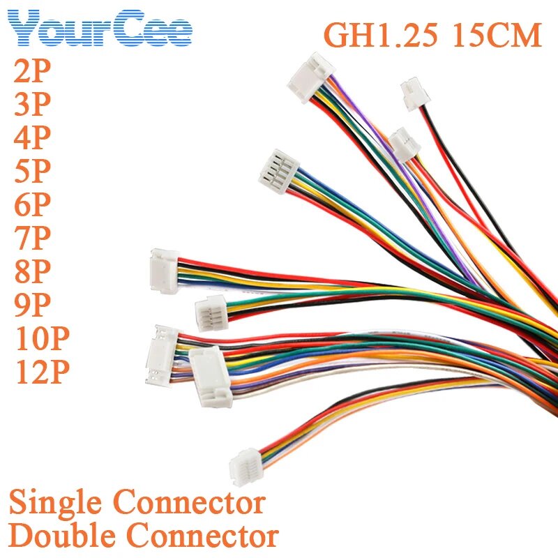 Кабель JST 2P-10P 15см 28AWG, 6P, 5шт
