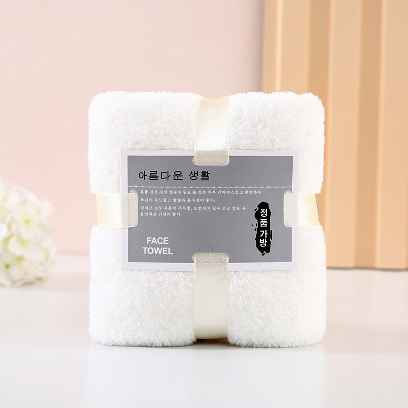 Оптовая продажа коралловых бархатных полотенец с картами Белый_35*75