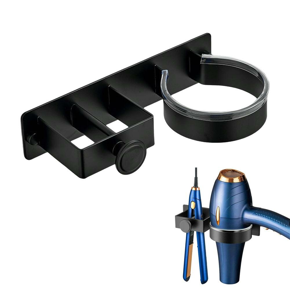 Настенная подставка для выпрямителя для волос, держатель для фена и плойки, подставка для фена и выпрямителя для ванной комнаты, органайзер для парикмахерских инструментов.