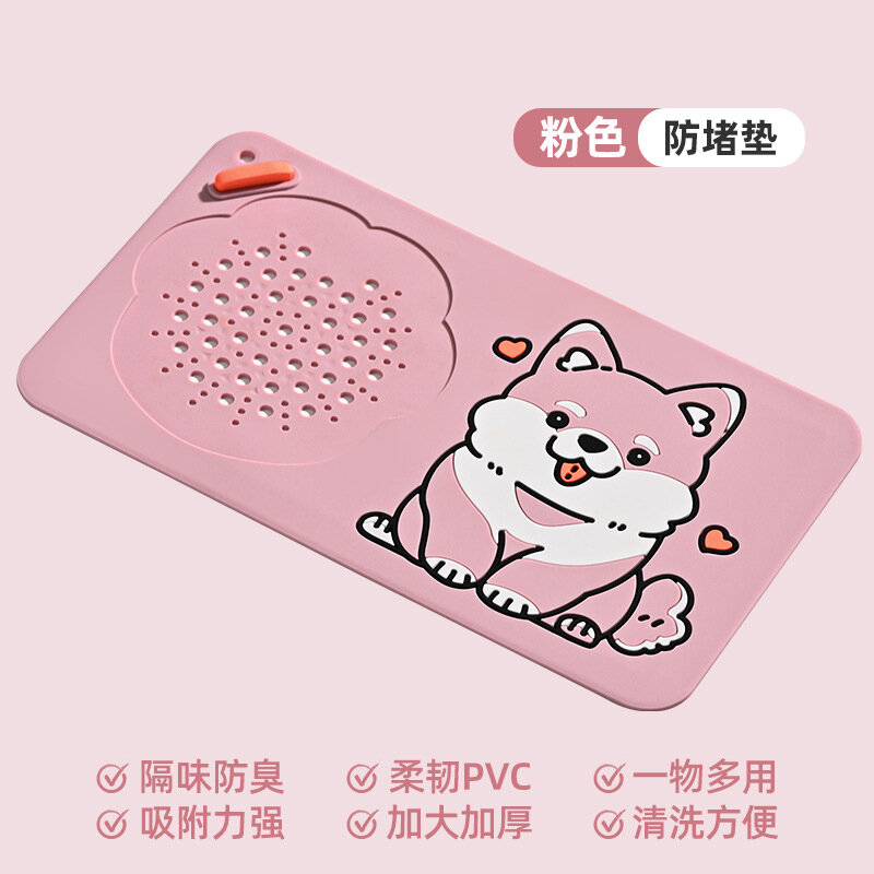 Прямоугольная крышка для сливного отверстия в ванной, защита от запаха, защита от насекомых, кухня, ванная, туалет, милый мультяшный силиконовый стикер для сливного отверстия