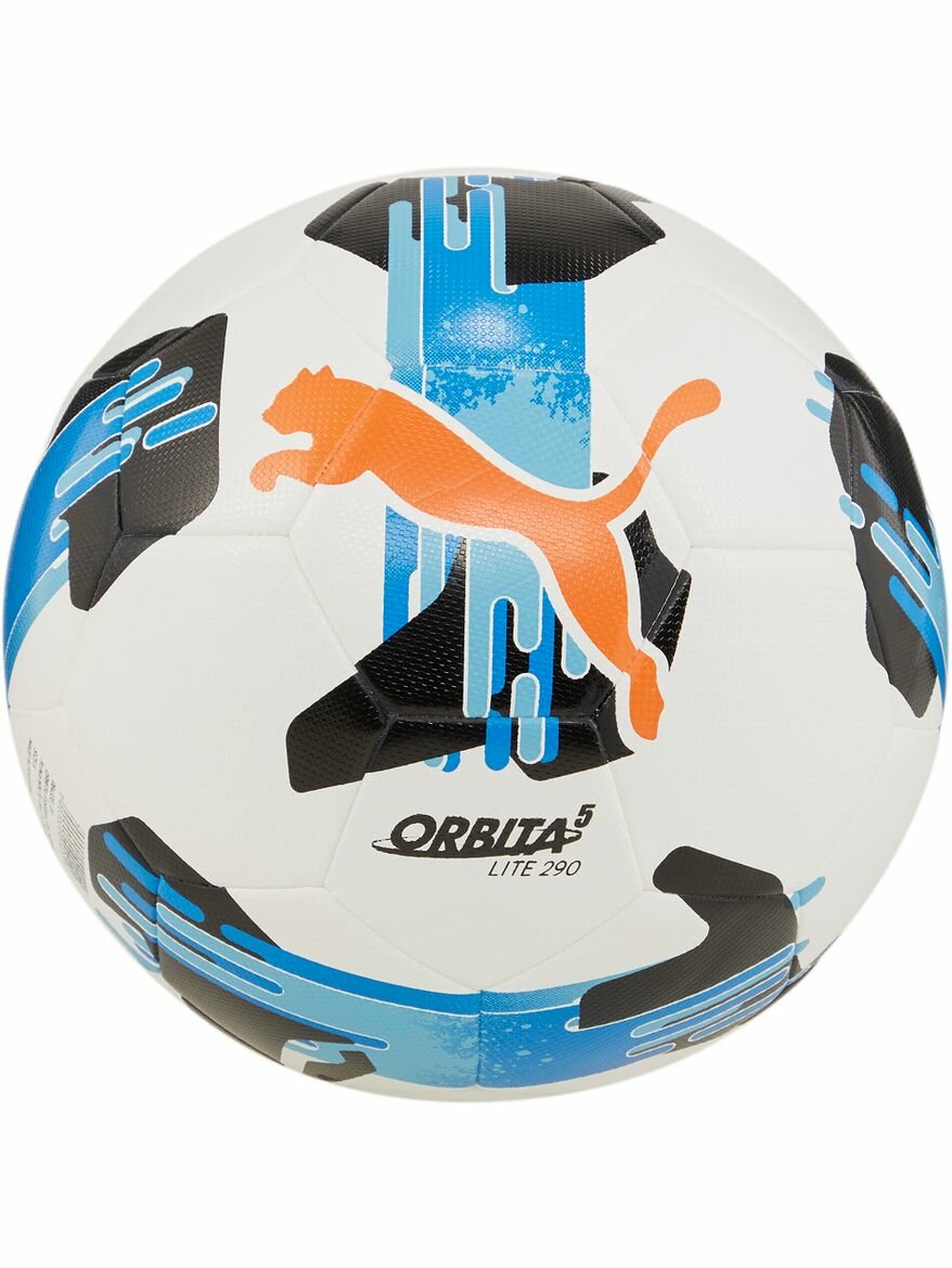 Мяч Puma Orbita 5 FUSION Lite 290 белый 48% резина, 7% полиэстер, 20% ЭВА, 25% полиэстер Футбол