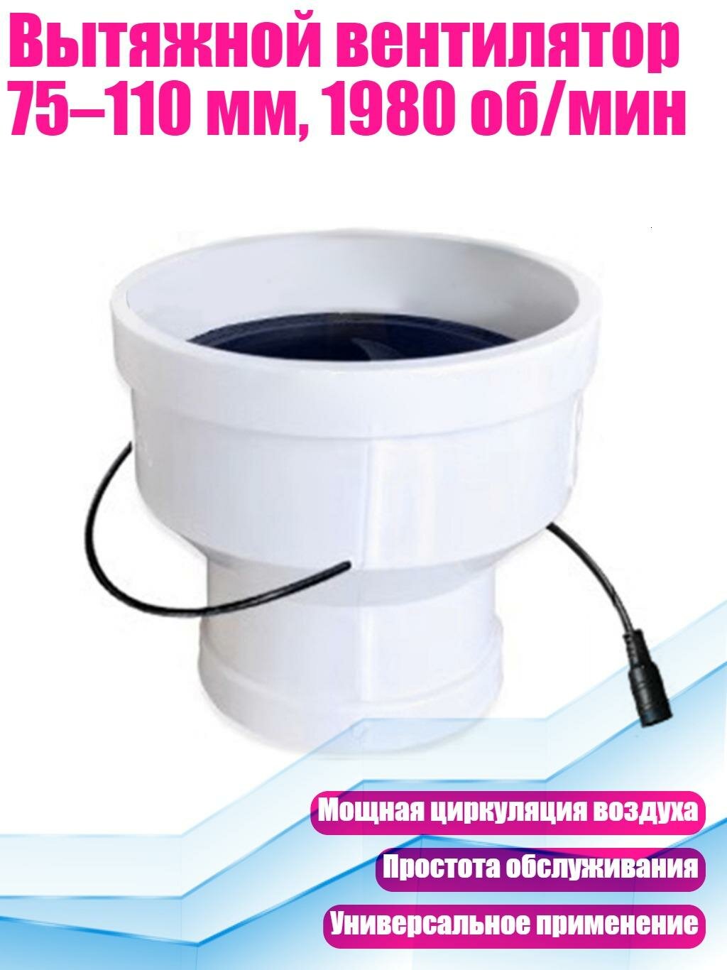 Вытяжной вентилятор 75–110 мм, 1980 об/мин