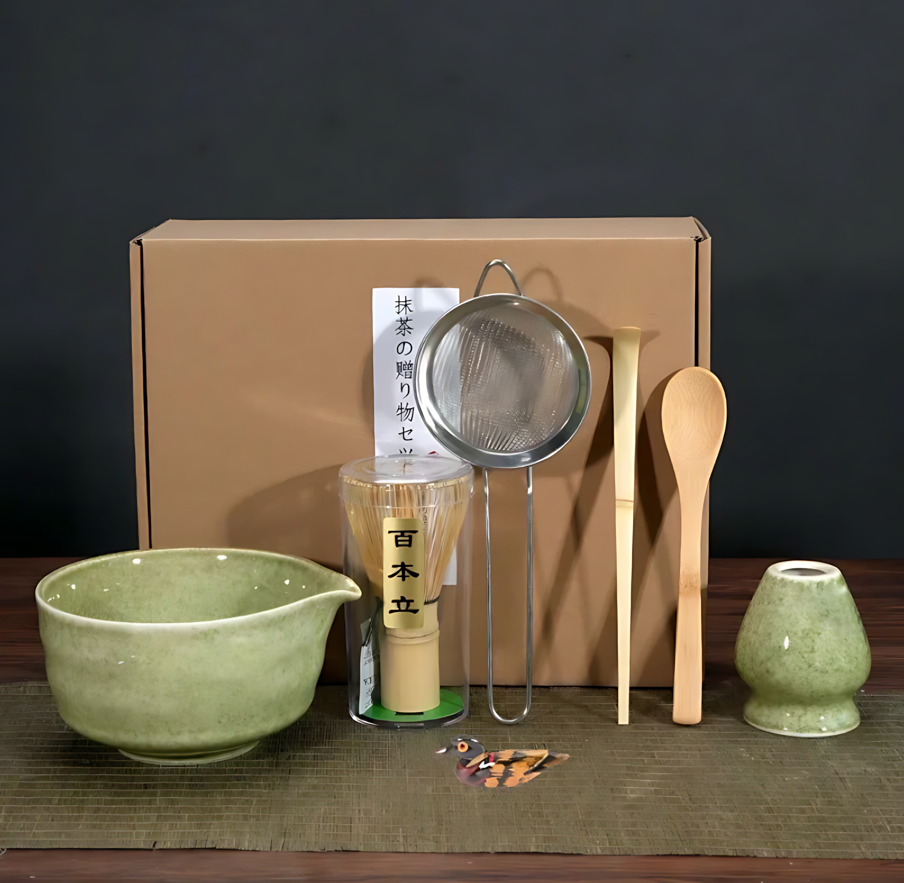 Набор для матча из бамбука и керамики, 4 предмета fambe green-7pcs