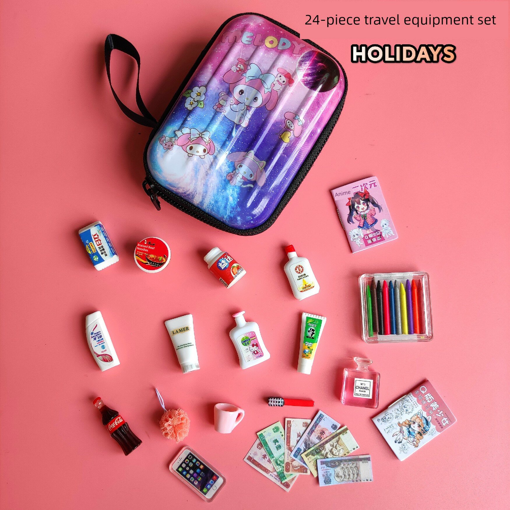 Миниатюрный чемоданчик с набором предметов первой необходимости для девочек, игрушки для путешествий, детские