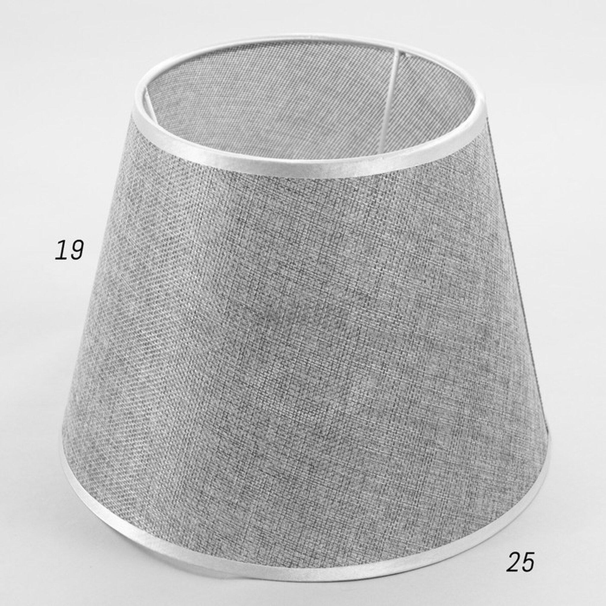 Абажур BayerLux E27, металл, текстиль, 25×25×19 см, цвет серый