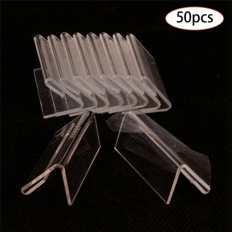 50Pcs Clear Signage Card Holder Держатель для плакатов Пластиковый мини-держатель этикеток Акриловая подставка карточек 2x4cm