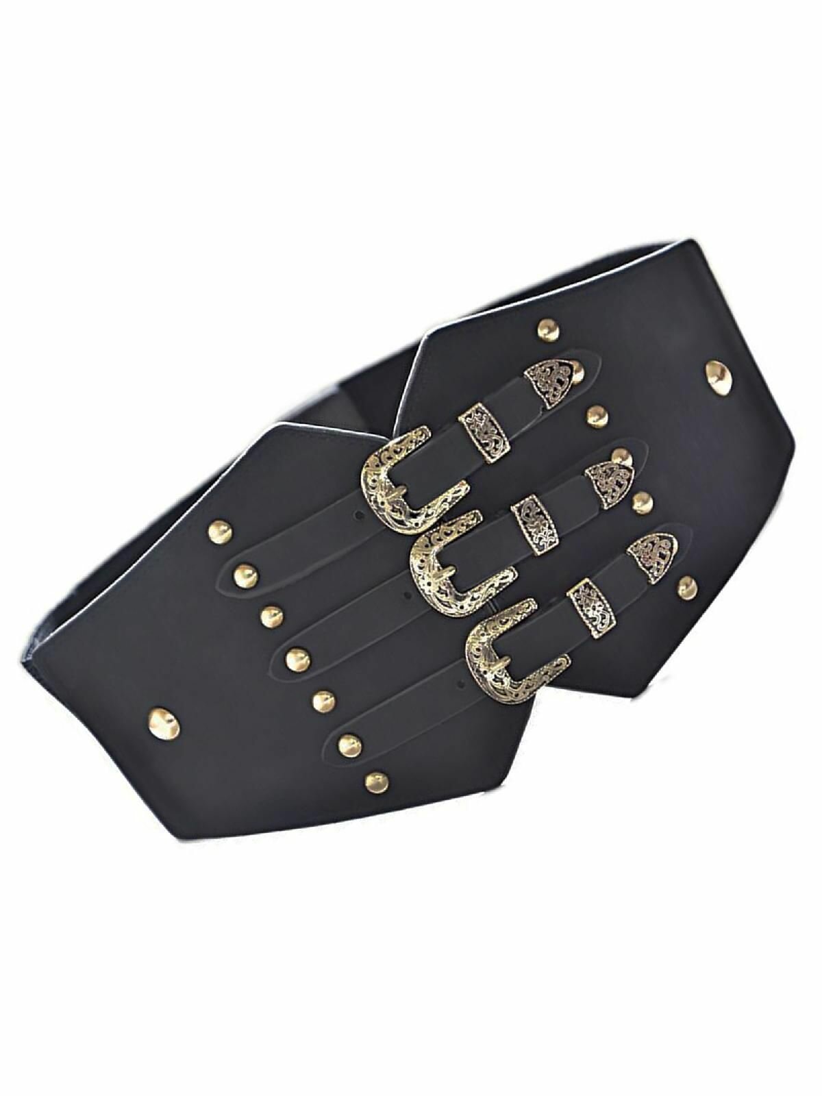 Корсет с кожаным поясом, Черный