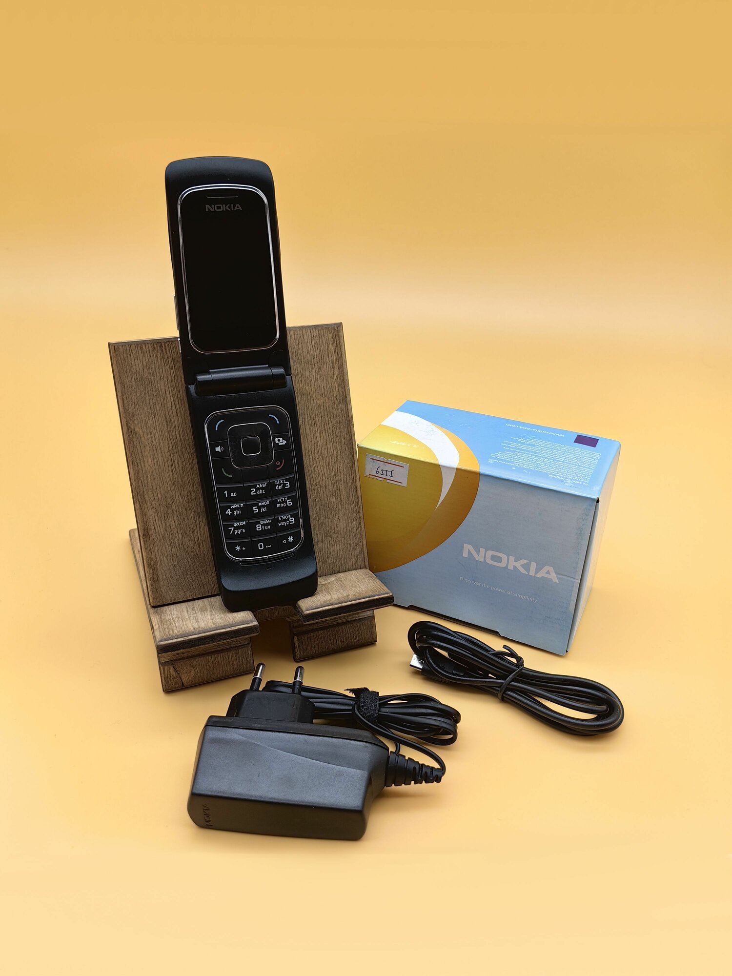 Мобильный кнопочный телефон раскладушка Nokia 6555, Черный