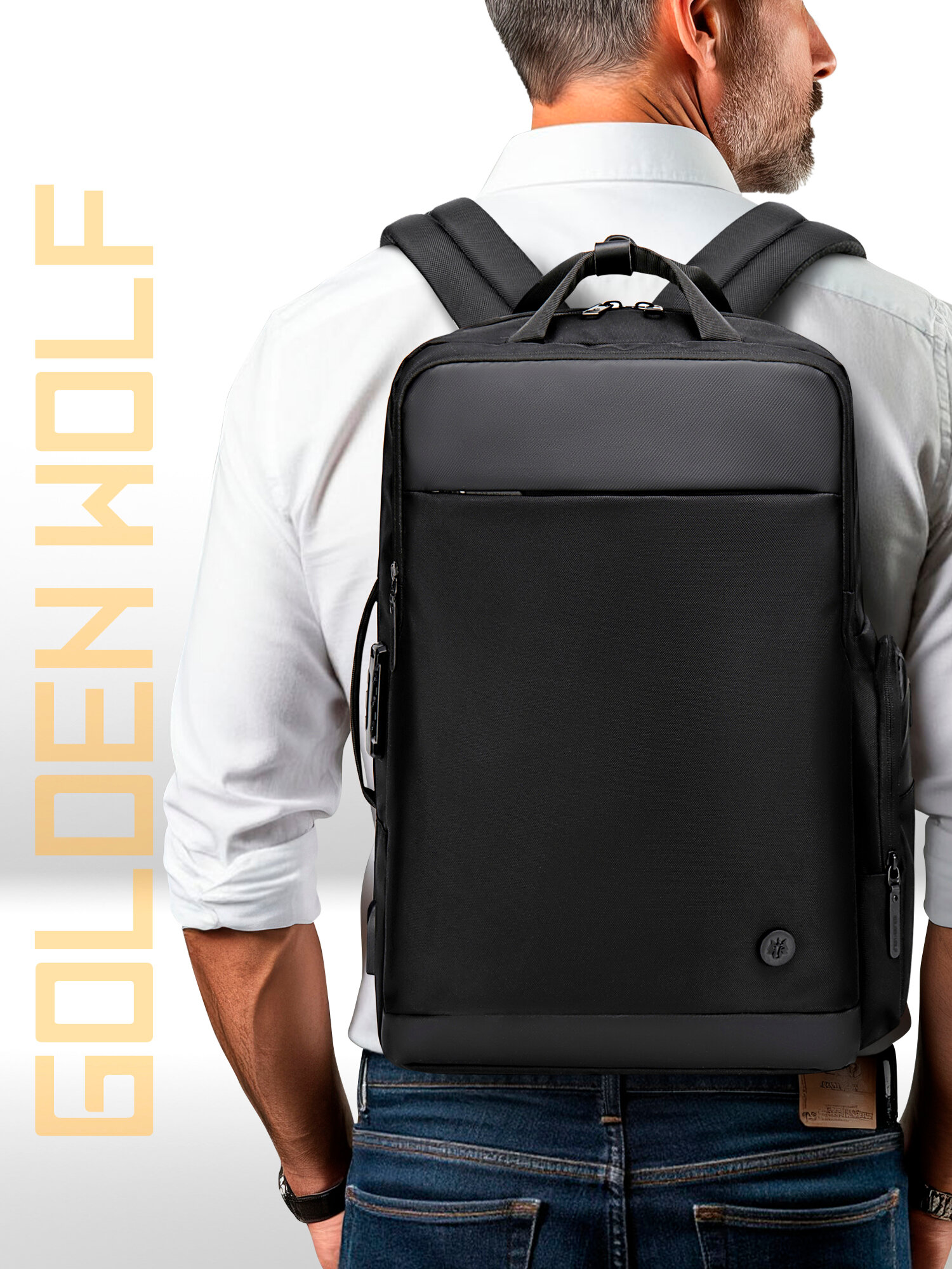 Рюкзак для ноутбука мужской городской, GB00397, 25-38 л, спортивный, ноутбук 15, ручная кладь, женский для путешествий