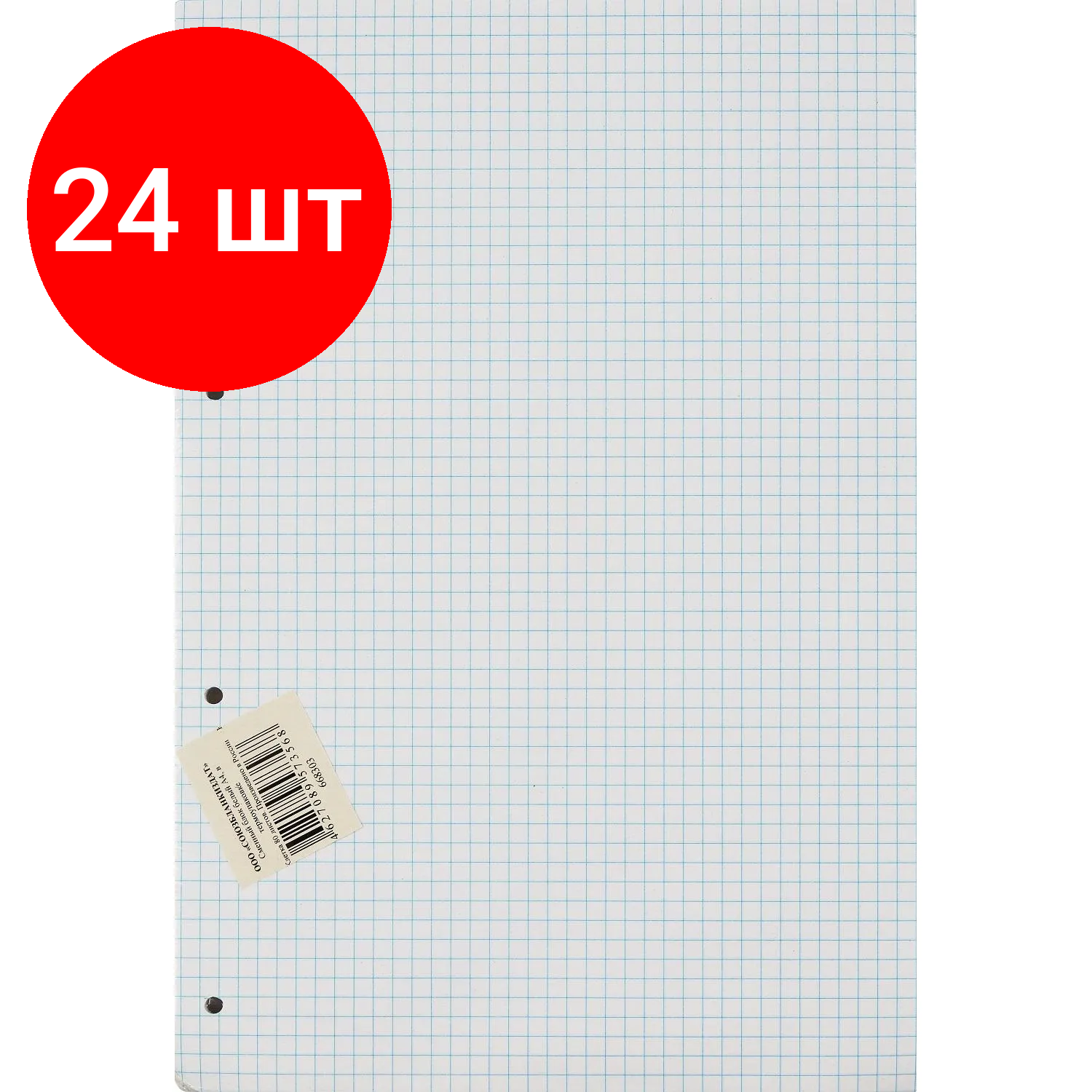 Комплект 24 штук, Сменный блок 80л, клетка, А4