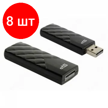 Комплект 8 штук, Флеш-память Silicon Power Ultima U03, 32Gb, USB 2.0, чер, SP032GBUF2U03V1K