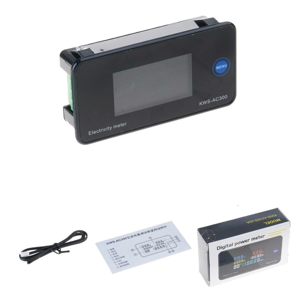 Цифровой тестер напряжения, тока и мощности, 10A