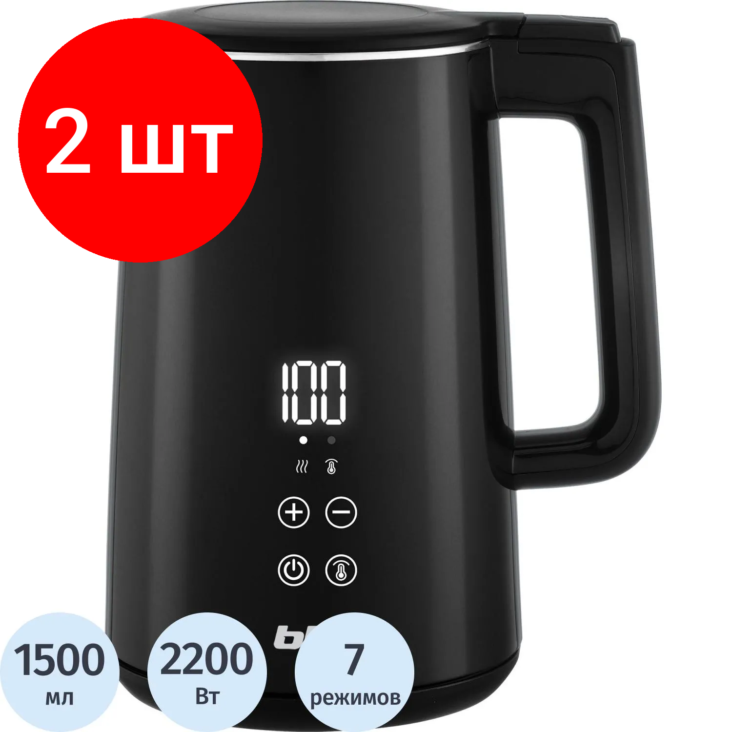 Комплект 2 штук, Чайник BBK EK1501, электрический черный