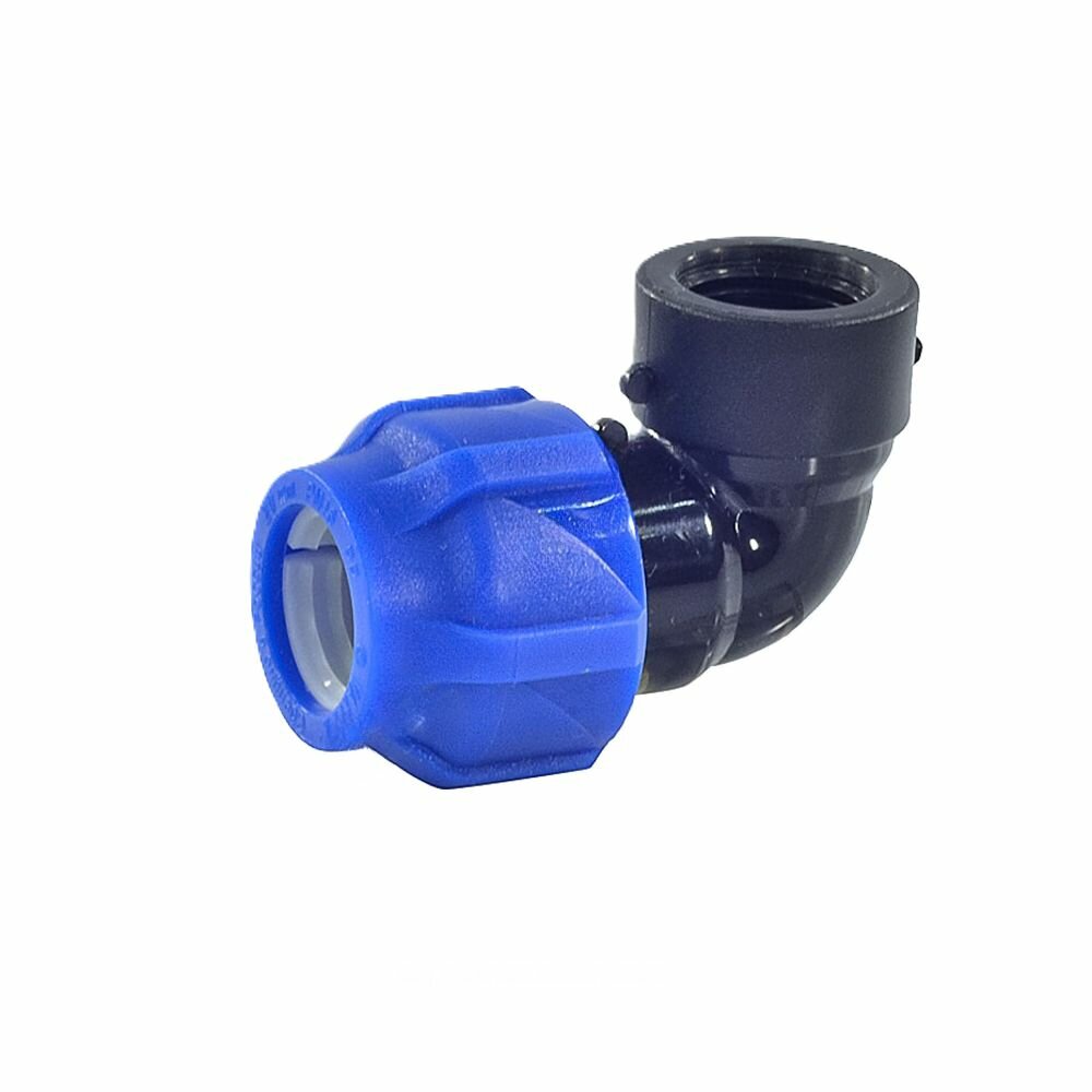 Отвод компрессионный ПЭ Дн 63х1 1/2"х90гр ВР Ру16 VALFEX 1210012363112