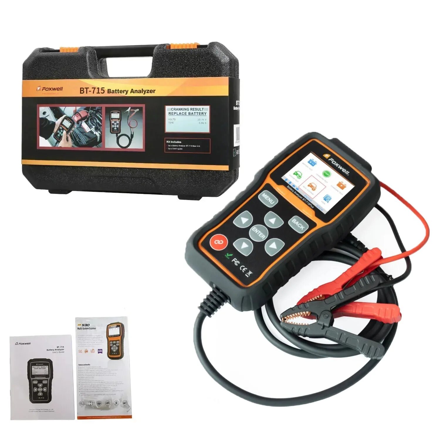 Анализатор батареи Foxwell BT-725, 12В/24В, пластиковый кейс