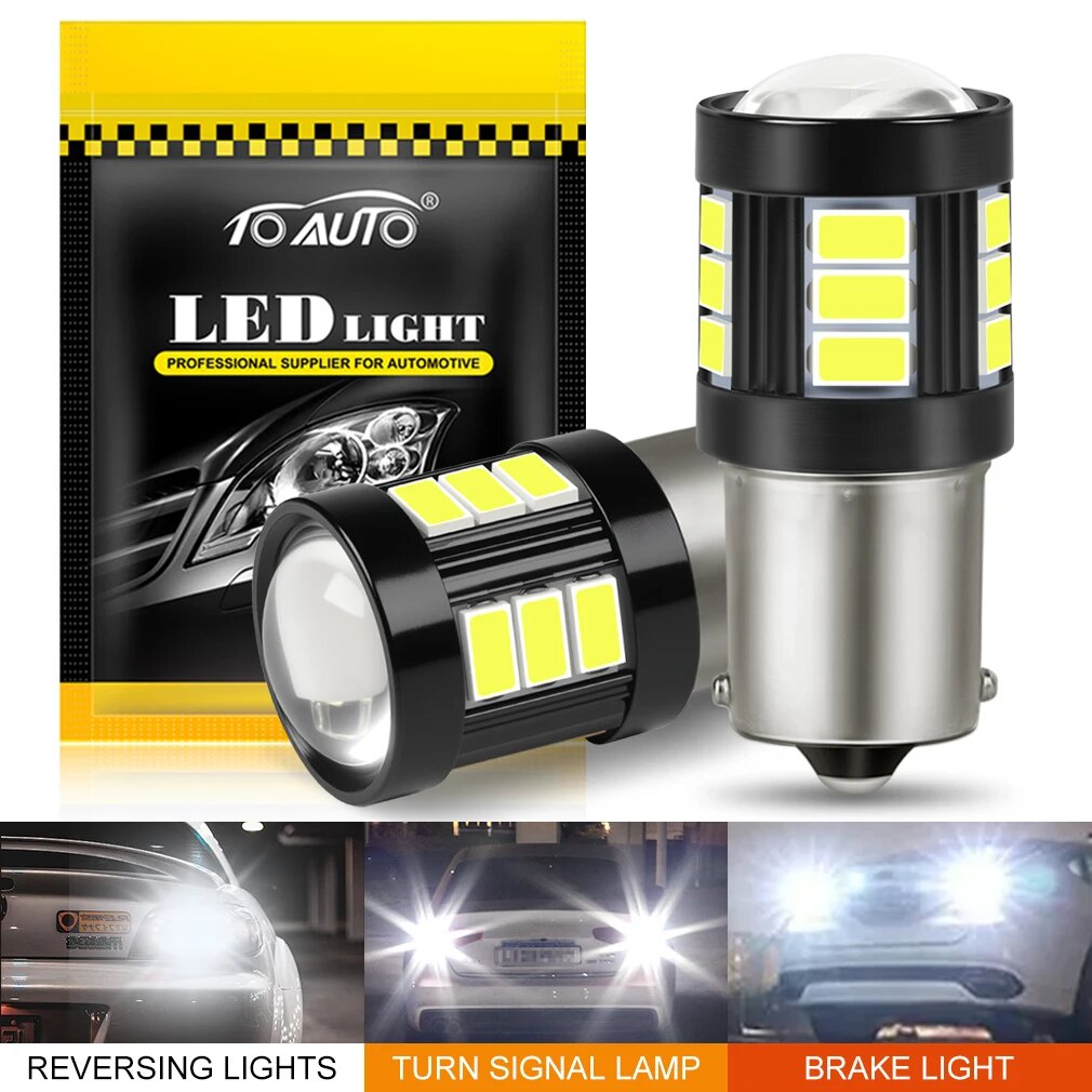 2 шт. 1156 BA15S BAU15S P21W Светодиодный светильник T20 7443 W21/5W 1157 BAY15D 1156 ba15s P21W