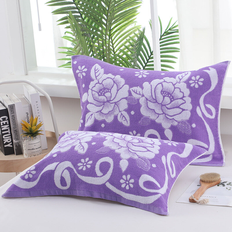 Набор подушек и полотенец из чистого хлопка, утолщенные и увеличенные, для взрослых, свадебные, полностью хлопковые, старинные махровые полотенца для дома, впитывающие пот