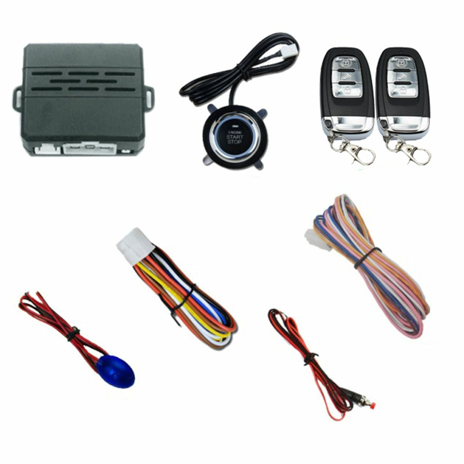 1 комплект Универсальной автосигнализации с дистанционным запуском Бесключевой системы Push Start для автомобиля 12 В