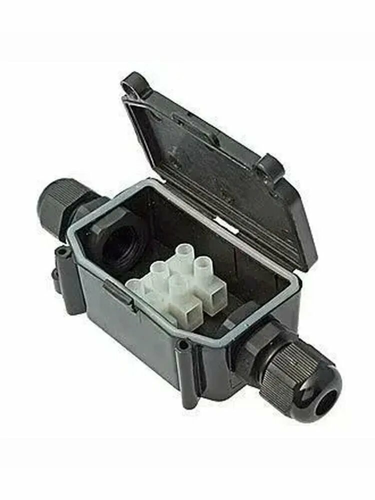 Коробка водонепроницаемая распределительная герметичная распаячная 68х45х30 IP68 2 ввода с клеммами 3pin