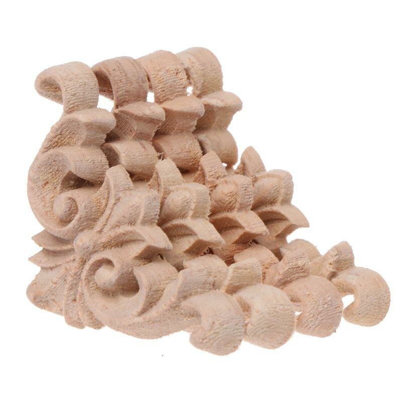 Набор деревянных резных уголков с цветочным узором