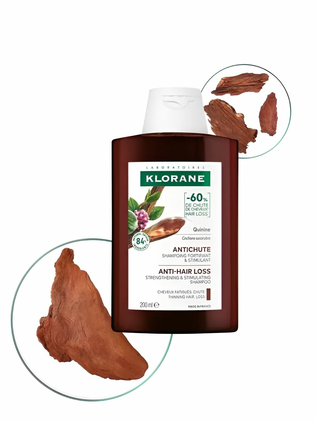 Клоран Шампунь с экстрактом хинина и эдельвейса, 200 мл (Klorane Shampooing a la Quinine)