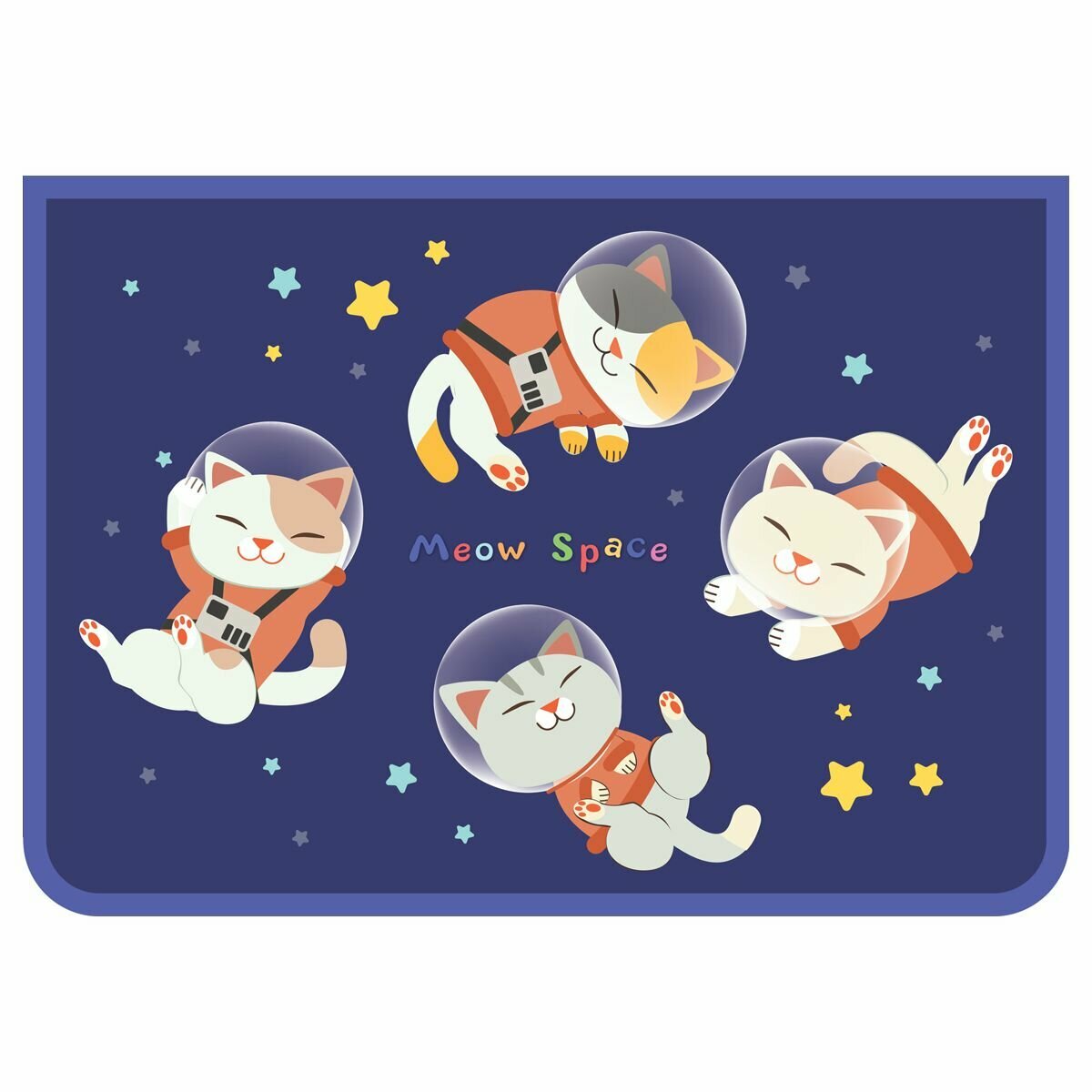 3 шт. Папка для труда 2 отделения, А4, ArtSpace "Space cat", пластик, на молнии