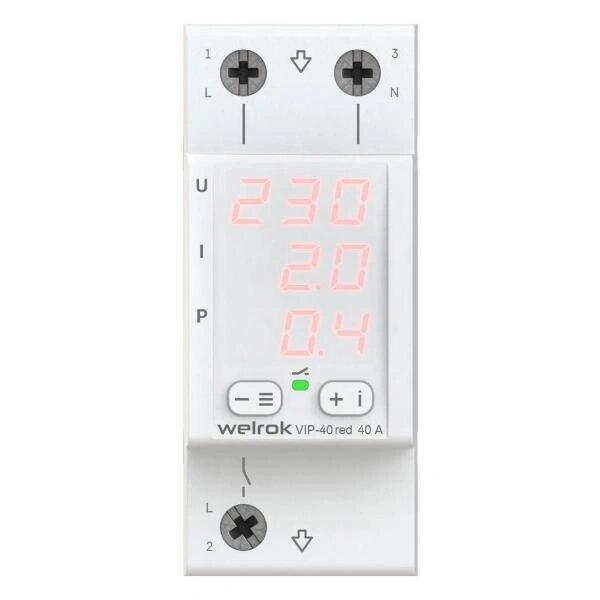 Реле напряжения Welrok VIP-40 red