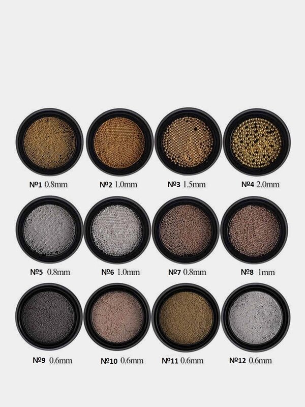 Бульонки металлические для дизайна ногтей