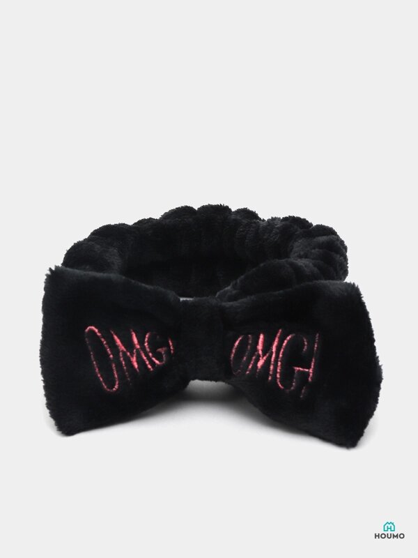 Повязка для волос мягкая плюшевая OMG с бантиком, бархатная повязка на голову, ободок