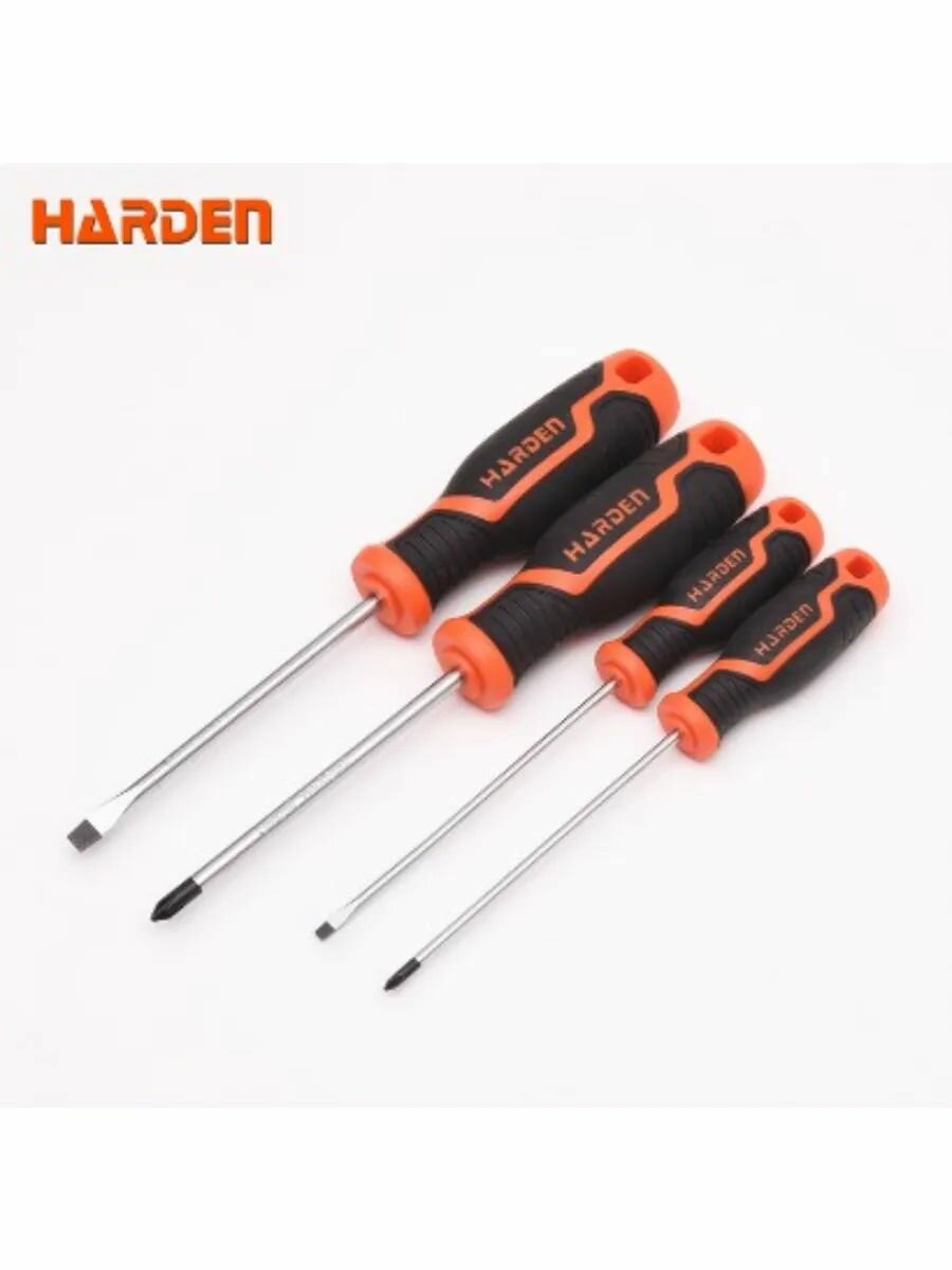 Набор отверток Harden 550394, профессиональный, хромированная сталь, 4 шт.