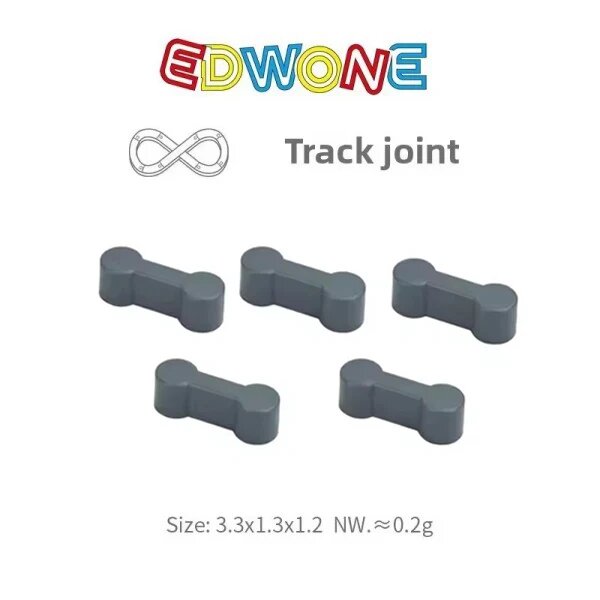 Серые пластиковые зажимы для рельсов Track joint, 3.3x1.3x1.2, 0.2g