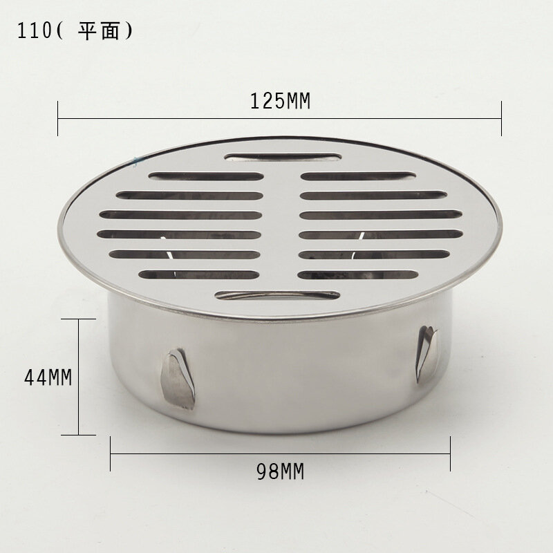 Нержавеющая сталь, круглый слив для пола, крышка сливного отверстия, карточный тип, большой слив, антизасорение, дренаж для дождевой воды на улице