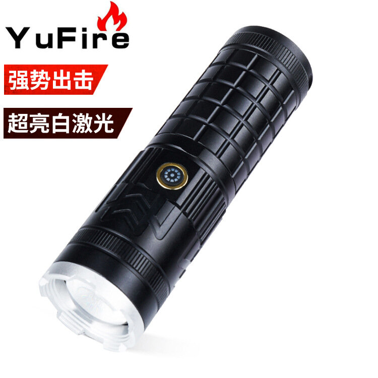 Дрогающий супер яркий белый лазерный фонарик Сильный свет открытый маленький стальной пистолет Многофункциональный зум