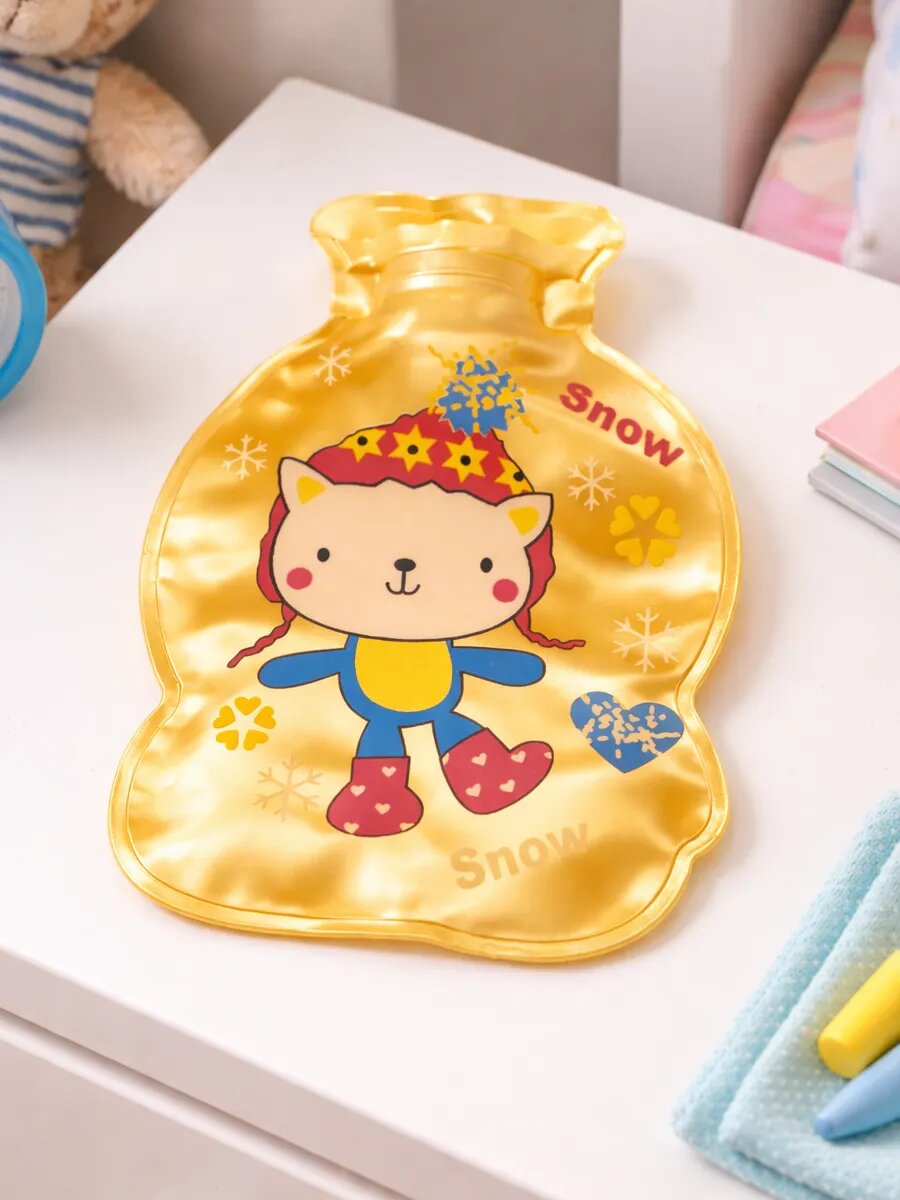Многоразовая детская ПВХ грелка водяная 14,5 х 10,5 см Кот Snow