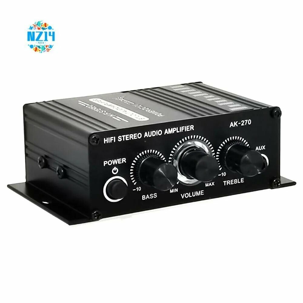 (T O Q G) -270 AK270 12V Mini HIFI Усилитель мощности Аудио совместим с домашнего кинотеатра 2-канальный усилитель USB/SD AUX Input