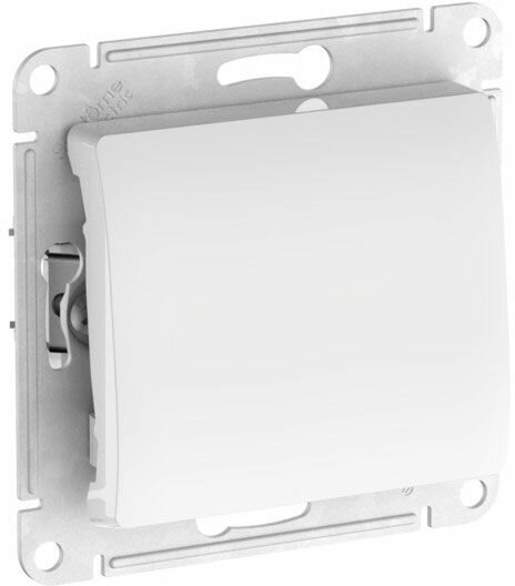 Выключатель Systeme Electric "Glossa", 1 клавиша, 10AX, быстрозажимные клеммы, механизм, белый