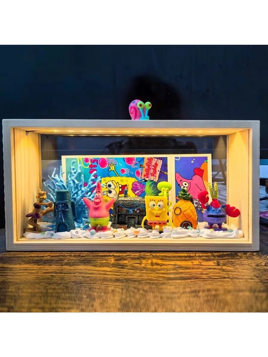 Ночник Кабибала Спанч Боб, питание от сети, карта