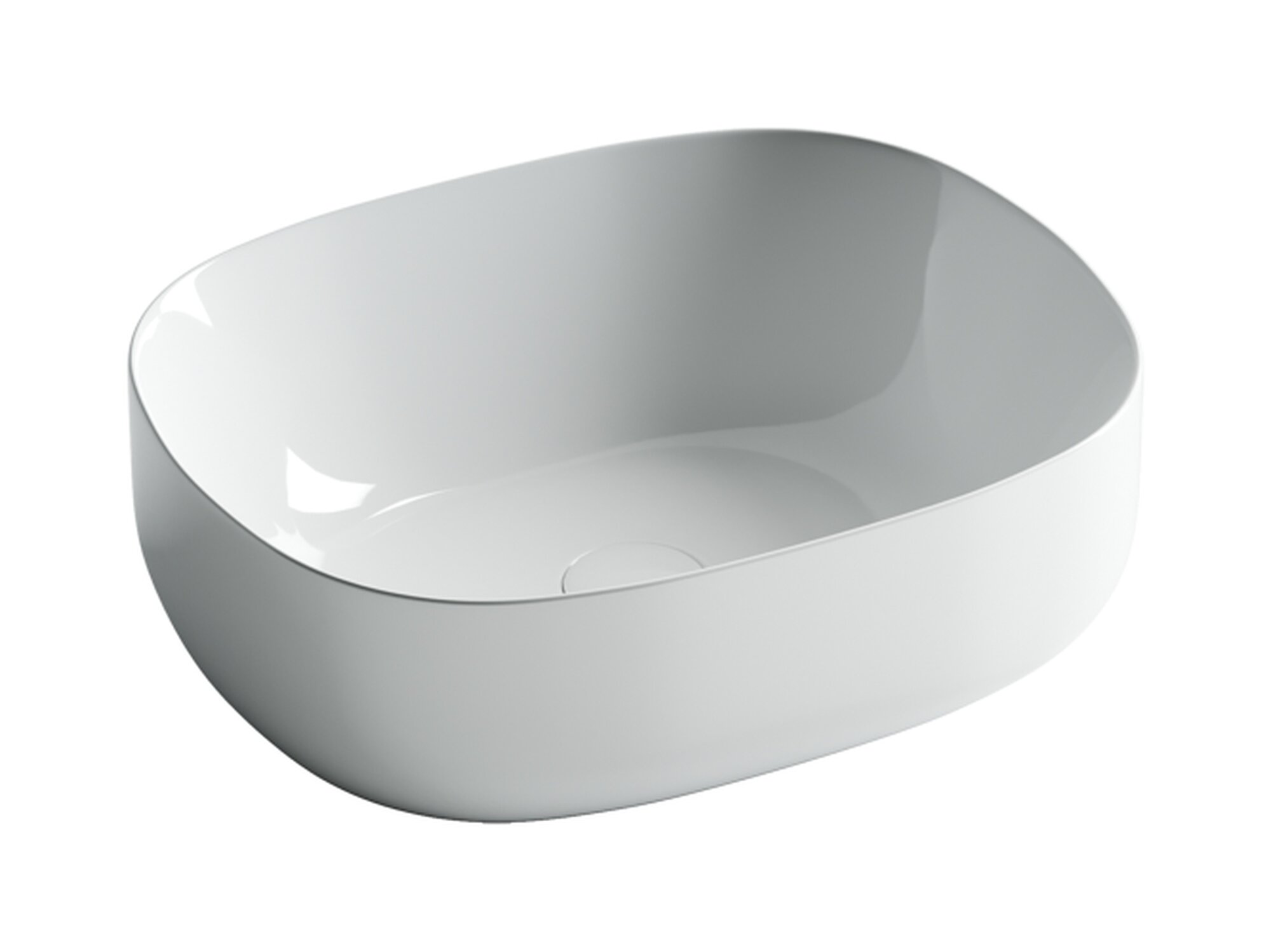 Умывальник чаша Ceramicanova Element CN6018, накладная, овальная, 460x350x155мм, цвет белый