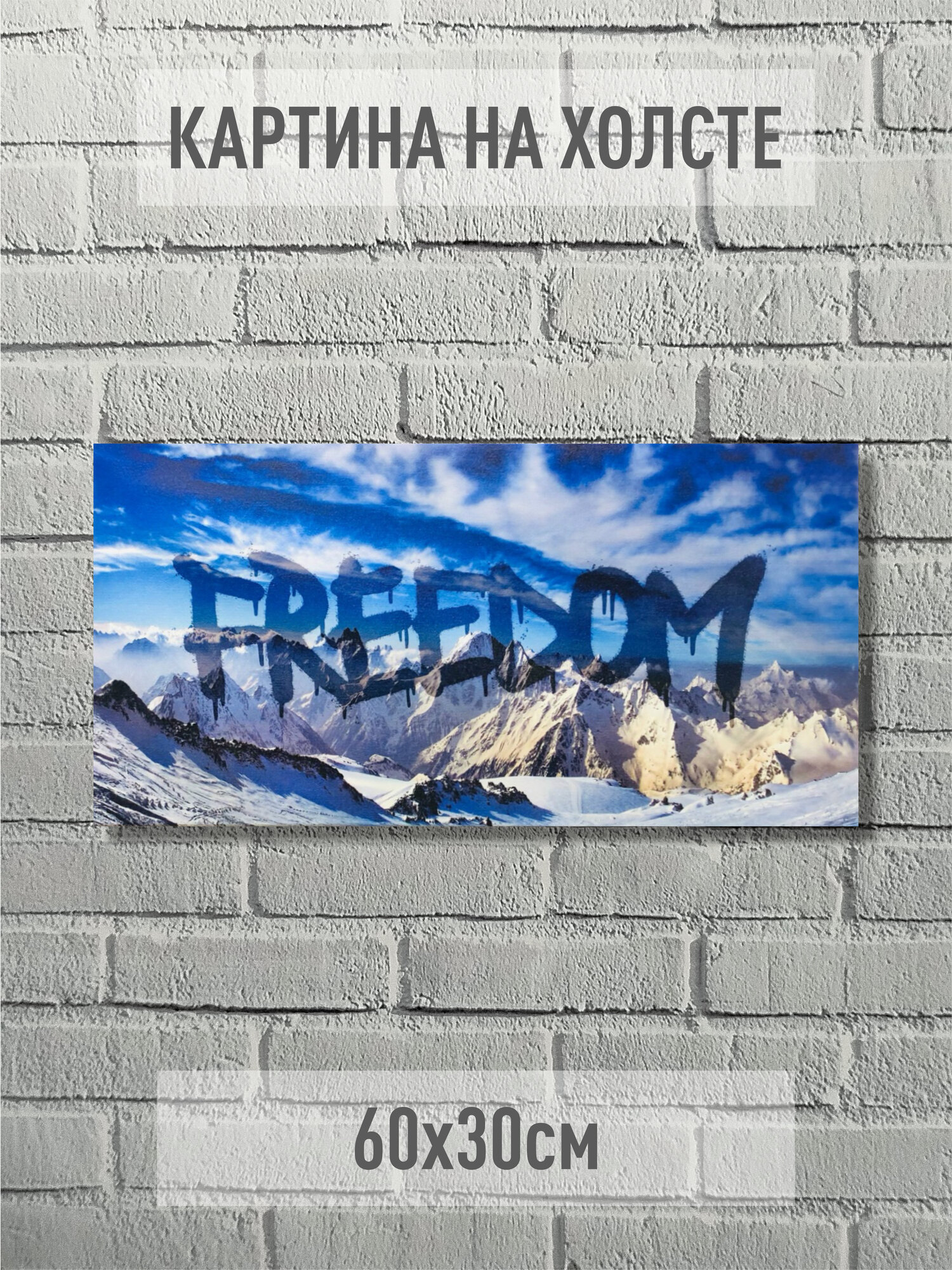 Картина "Freedom", холст из 100% хлопка, УФ-печать, 60x30 см