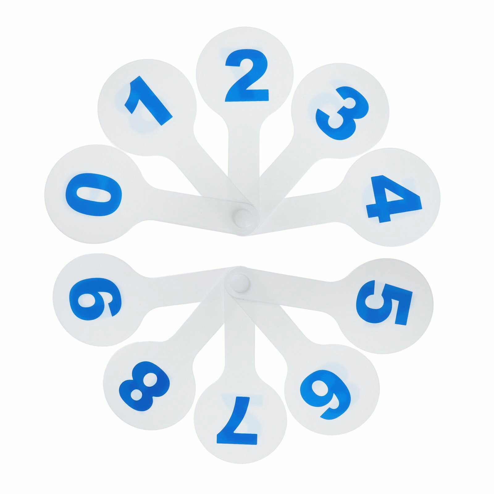Веер-касса, цифры от 0 до 9, пакет с европодвесом, цвет: белый