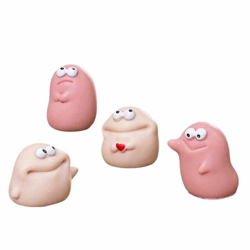 1 набор из 4 штук, милый и забавный пластилин, большой рот, милые зерна, маленькие украшения для рабочего стола