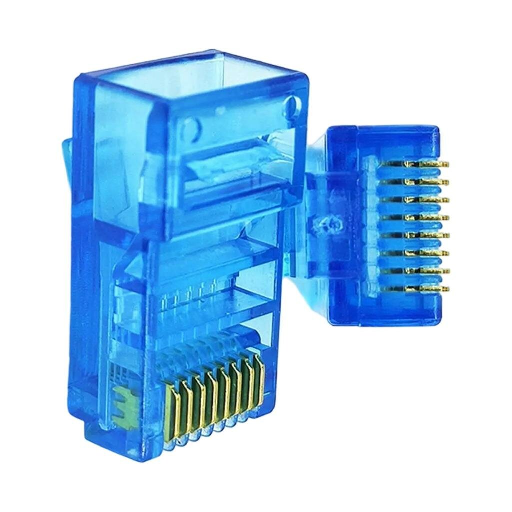 Коннекторы RJ45 Cat5, 100 шт, Синий