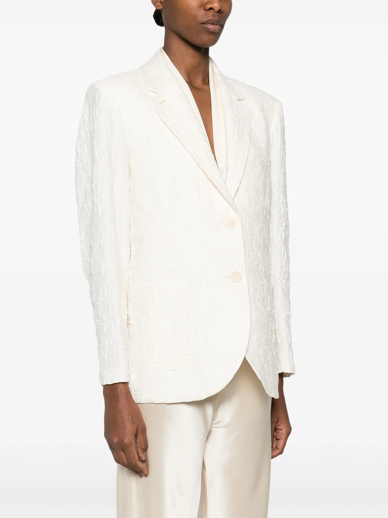 Куртка Harris Wharf London Textured single-breasted jacket, размер 40, бежевый/белый — фото 1